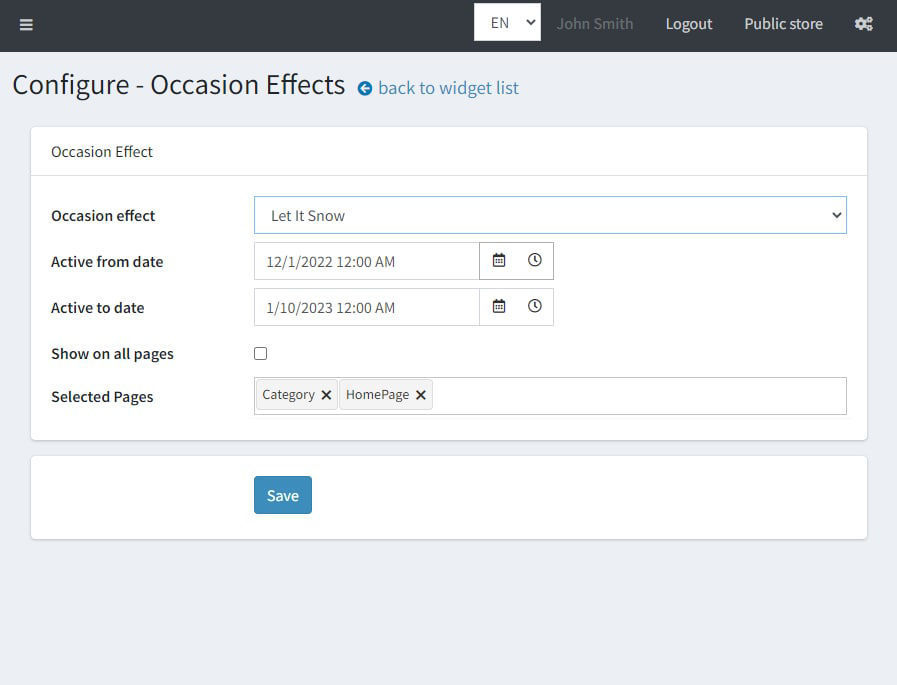 nopPlus | nopCommerce occasional effects plugin