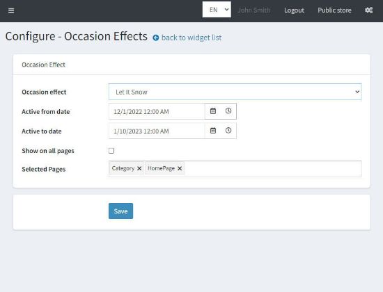 nopPlus | nopCommerce occasional effects plugin